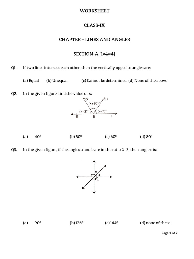 1723221803801 Lines and Angles Ix Dws | PDF