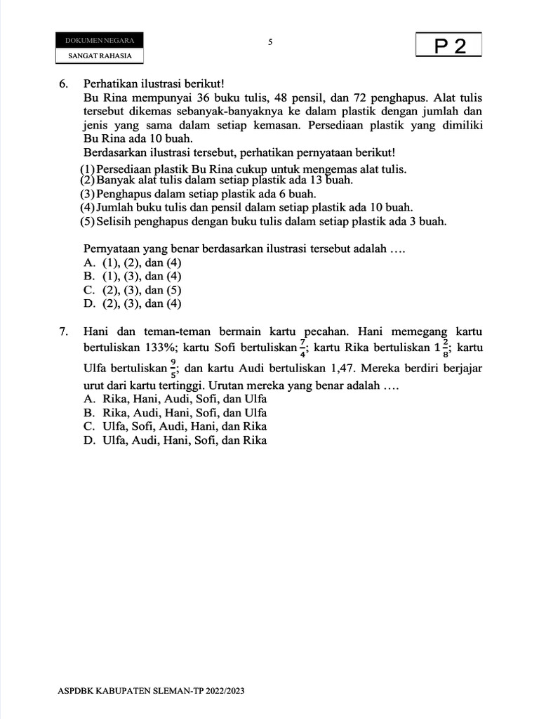 PDF Soal Aspdbk To2 Literasi Numerasi - Compress | PDF