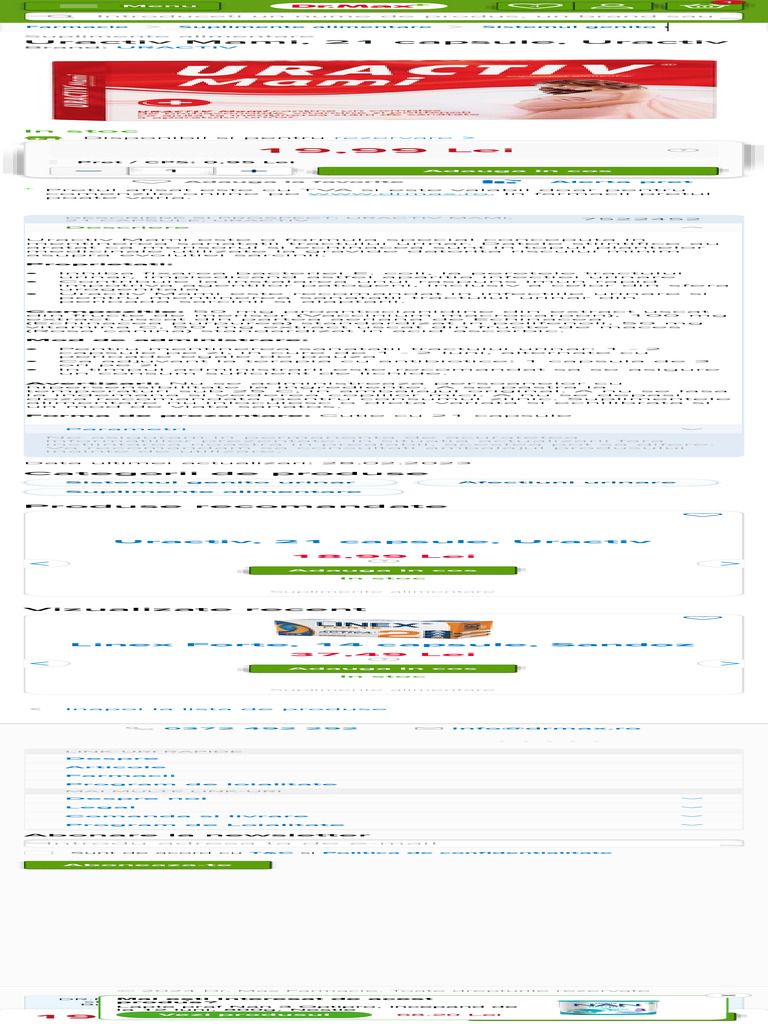 Uractiv Mami, 21 Capsule, Uractiv DR - Max Farmacie | PDF