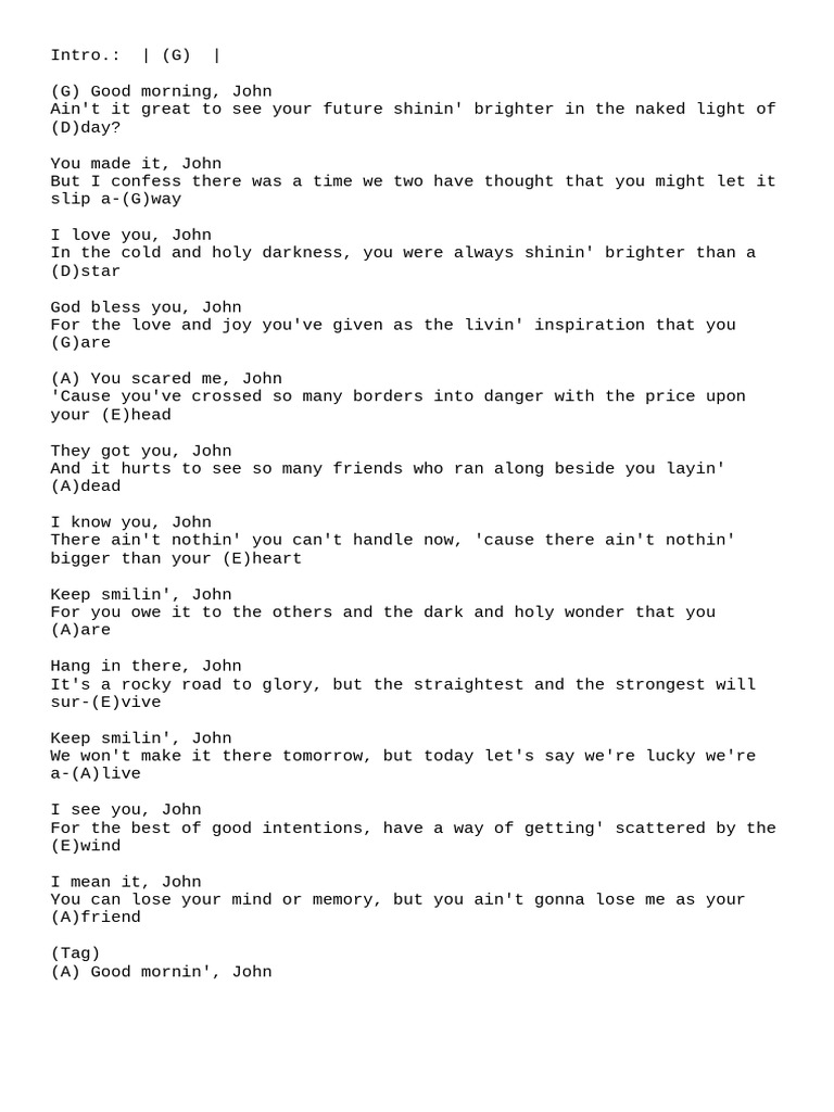 Good Morning John | PDF