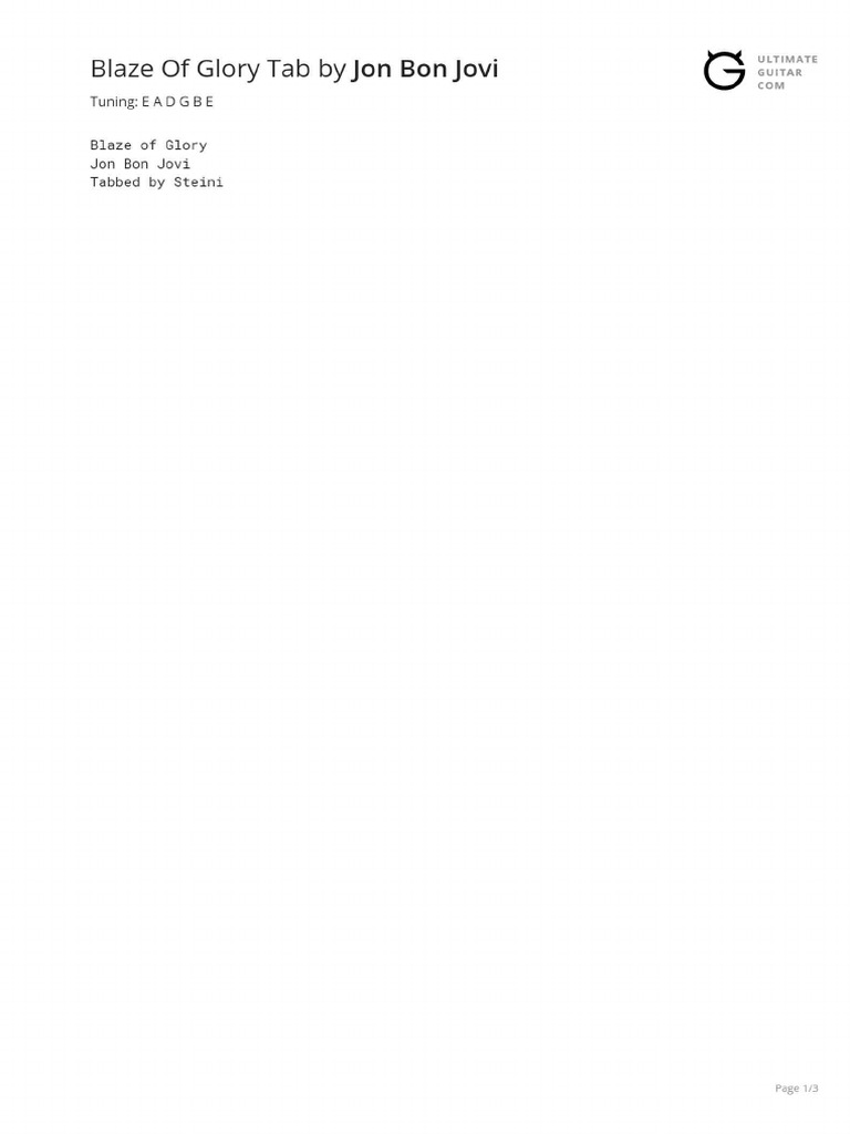 Blaze of Glory Tab | PDF