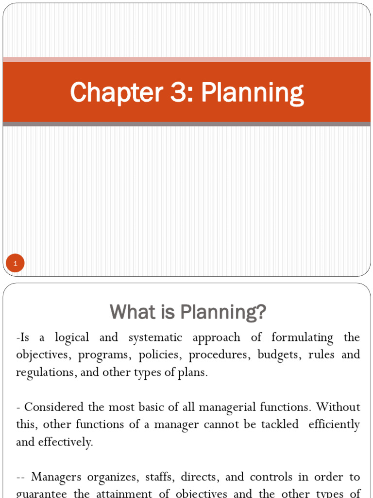 Chapter 3 Planning | PDF
