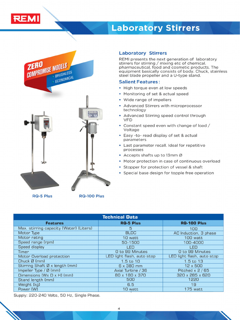 Laboratory Stirrers | PDF