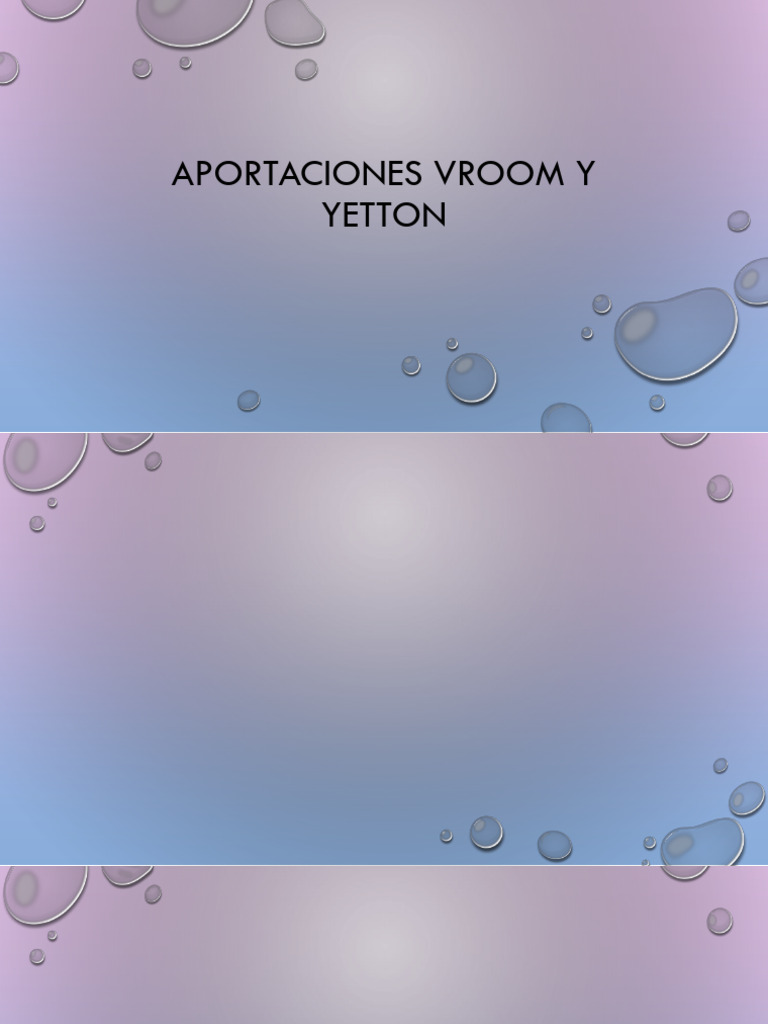 Aportaciones Vroom y Yetton | PDF
