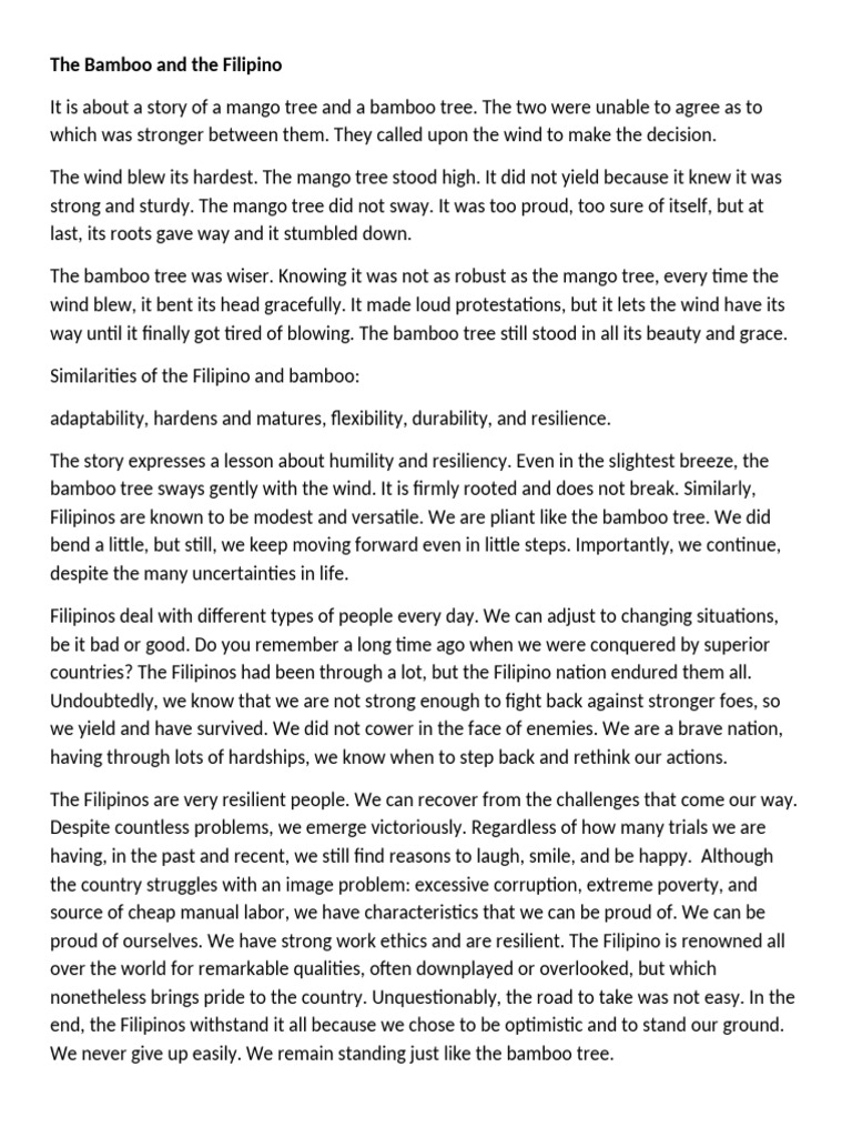 The Bamboo and The Filipino | PDF