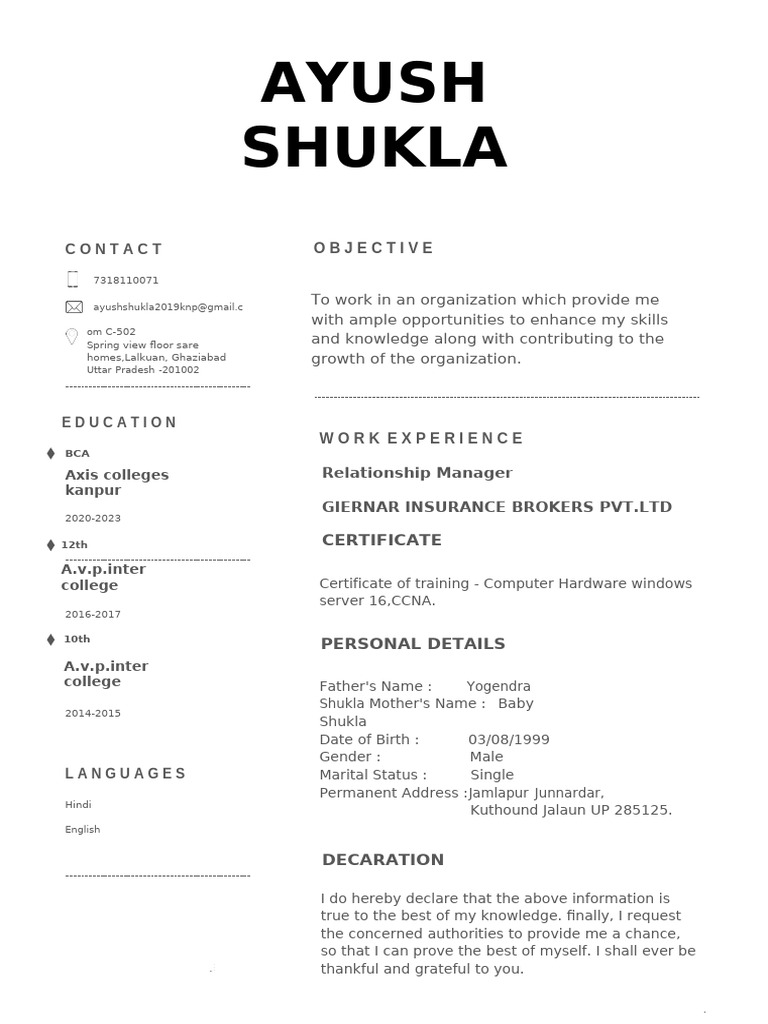Resume Ayush | PDF Resume Ayush | PDF