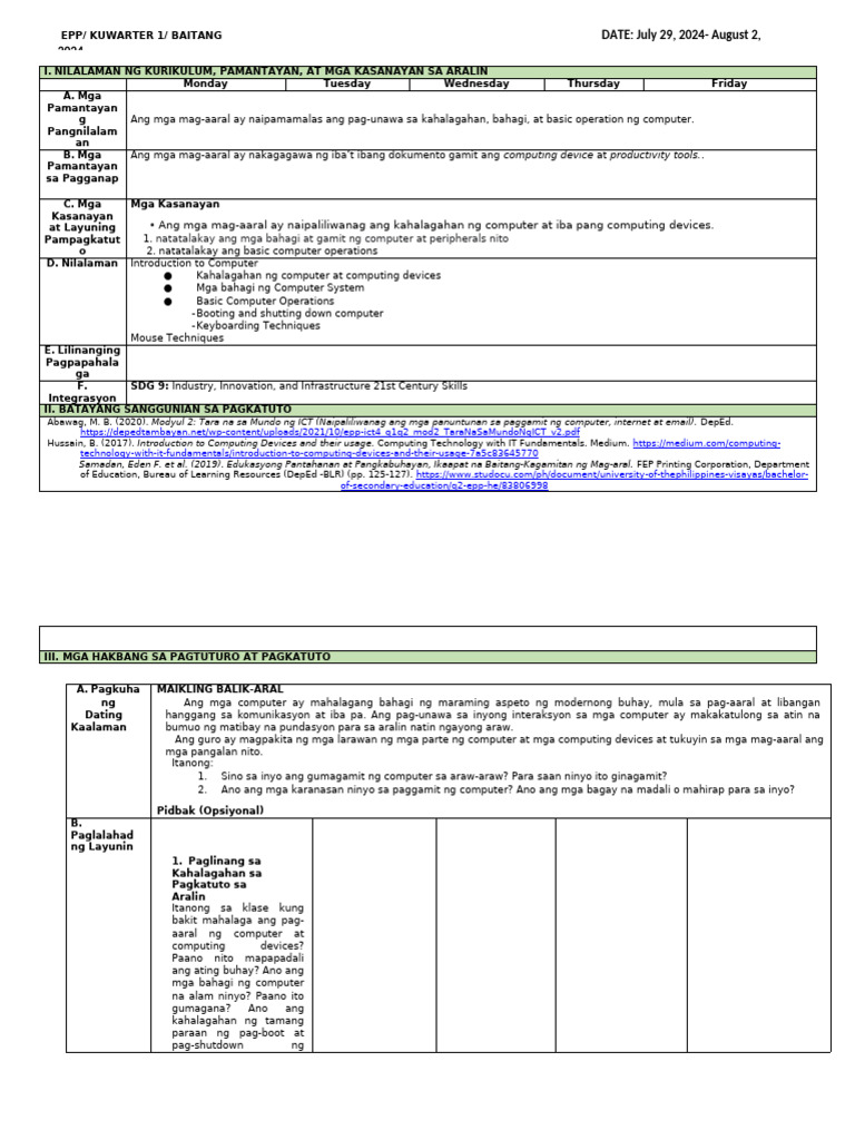 Epp Lesson Plan | PDF