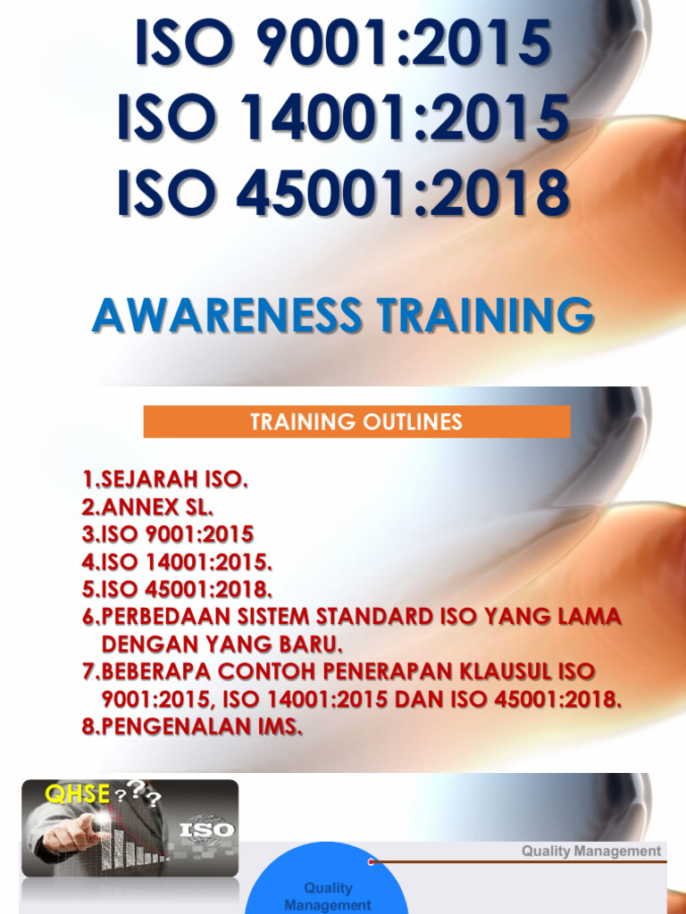 ISO 9001 14001 45001 Awareness Training 2020 | PDF