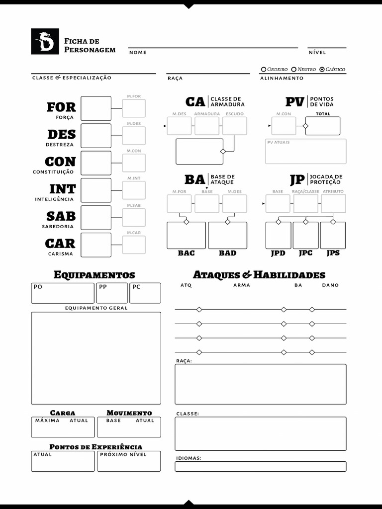 Eraniel, o Espetacular - Ficha de Personagem | PDF