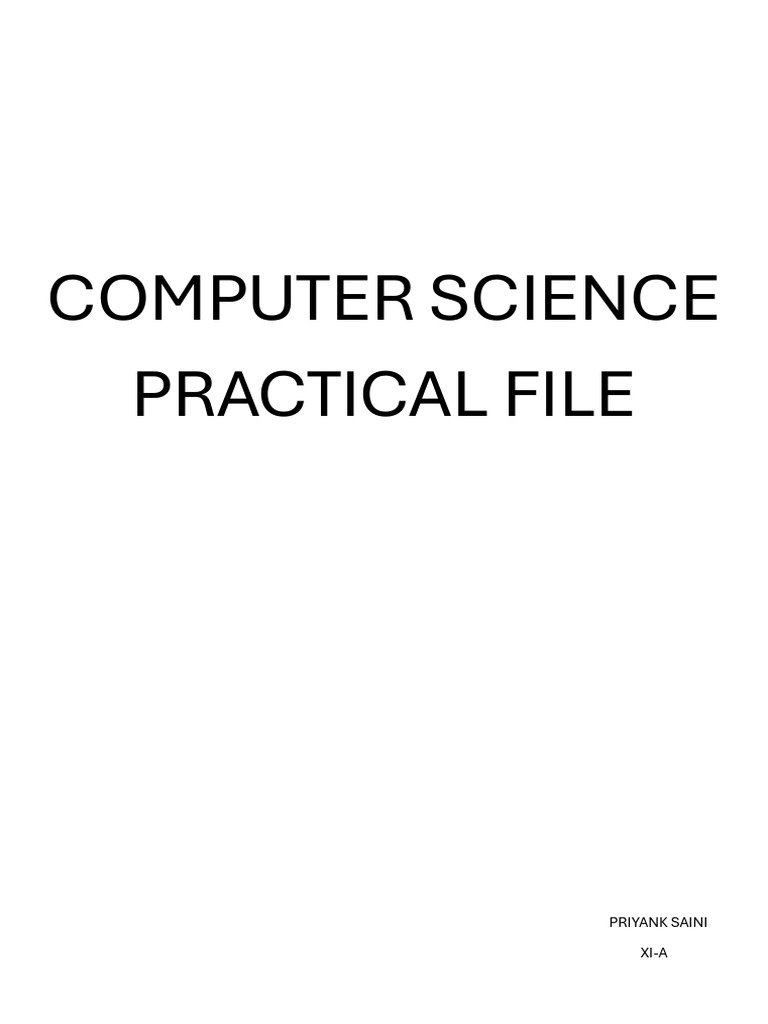 Cs Practical | PDF