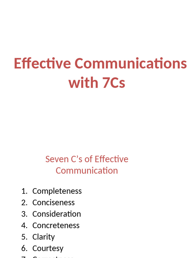 Seven Cs in Communication | PDF