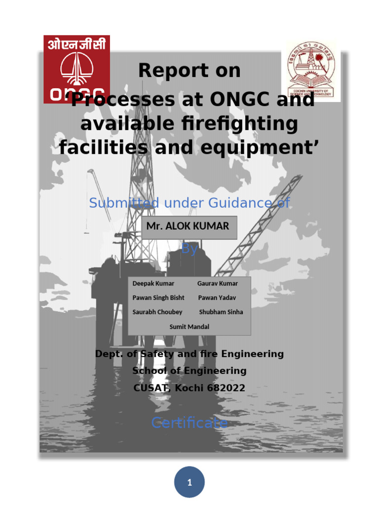 Ongc Training Report | PDF | Pump | Science & Mathematics