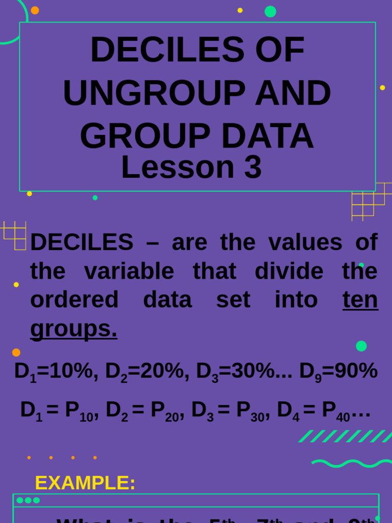 Lesson 3 Deciles of Ungrouped Data | PDF