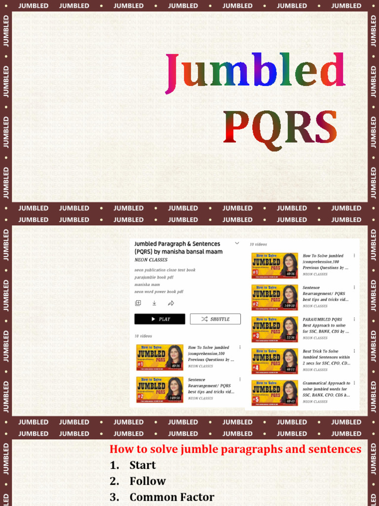 Marathon 02 Jumbled PQRS by Manisha Bansal Maam | PDF