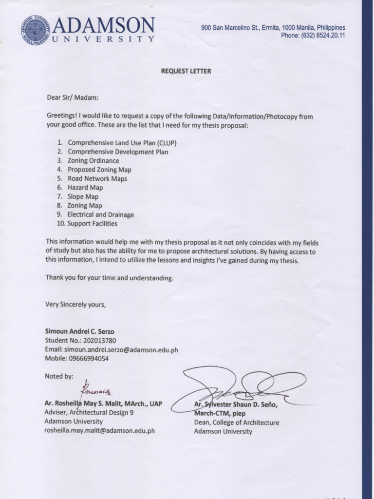 SERZO Req Letter | PDF