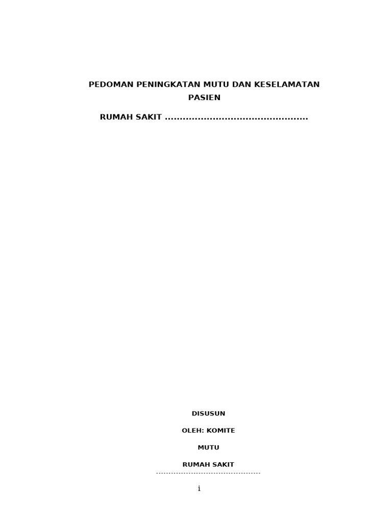 COntoh Pedoman Mutu - RSU | PDF | Business