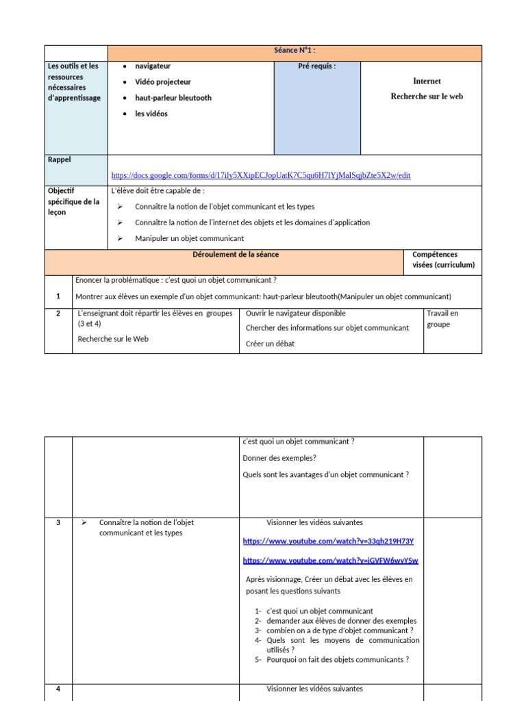 Fiche01 Seance1 | PDF
