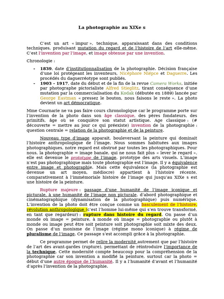 La Photographie Au XIXe S | PDF