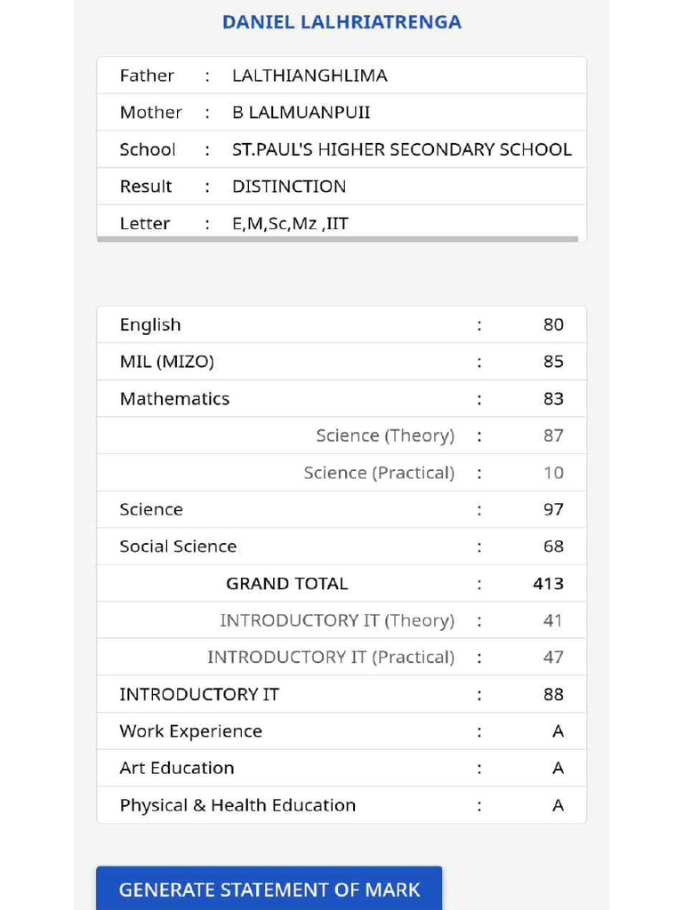 Mark Sheet | PDF