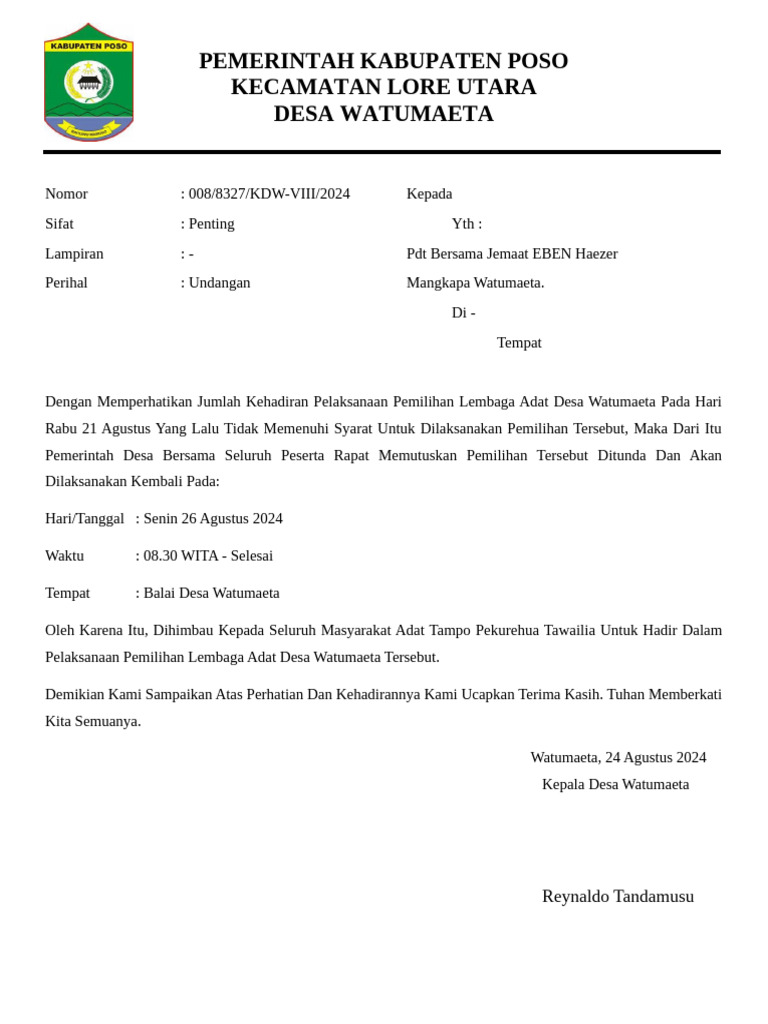 Pemerintah Kabupaten Poso | PDF