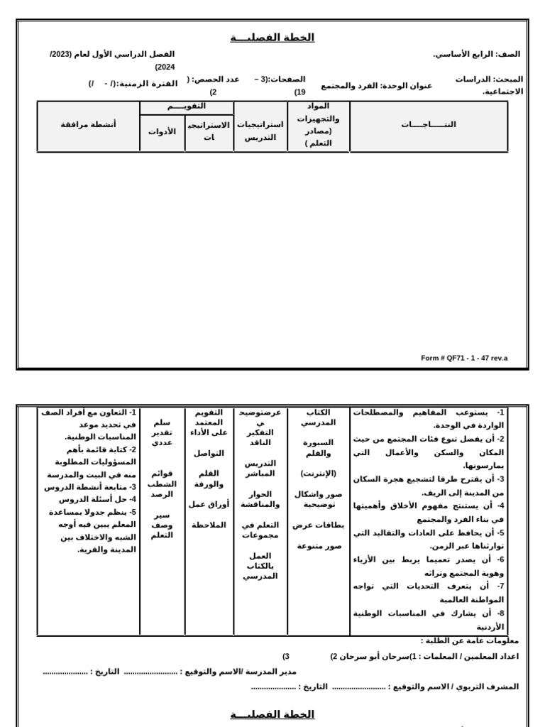 Form # QF71 - 1 - 47 Rev.a | PDF