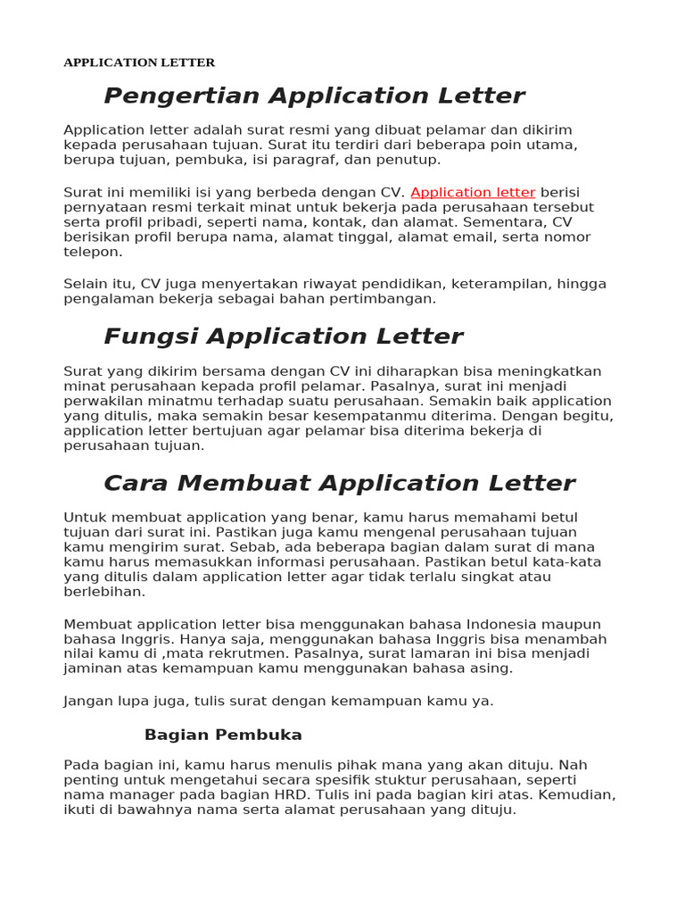 Materi Application Letter | PDF