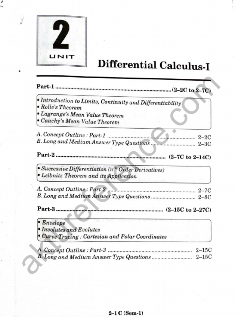 Unit-2 Differential Calculus 1 | PDF