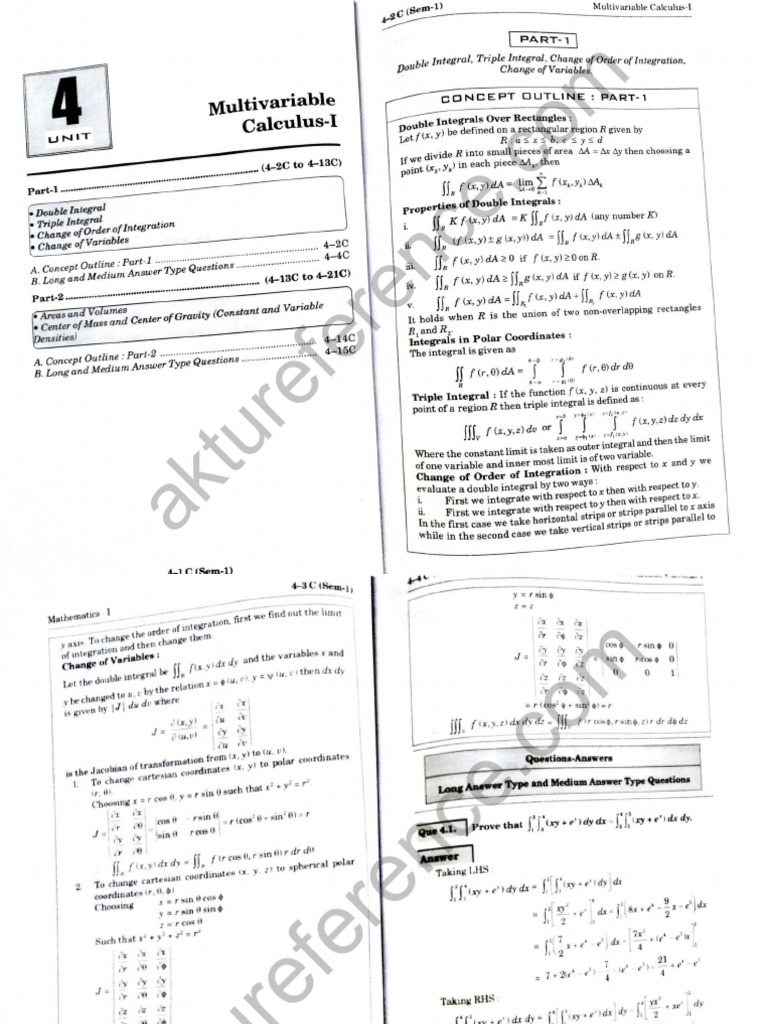 Unit 4 Multivariable Calculus 1 Pdf 