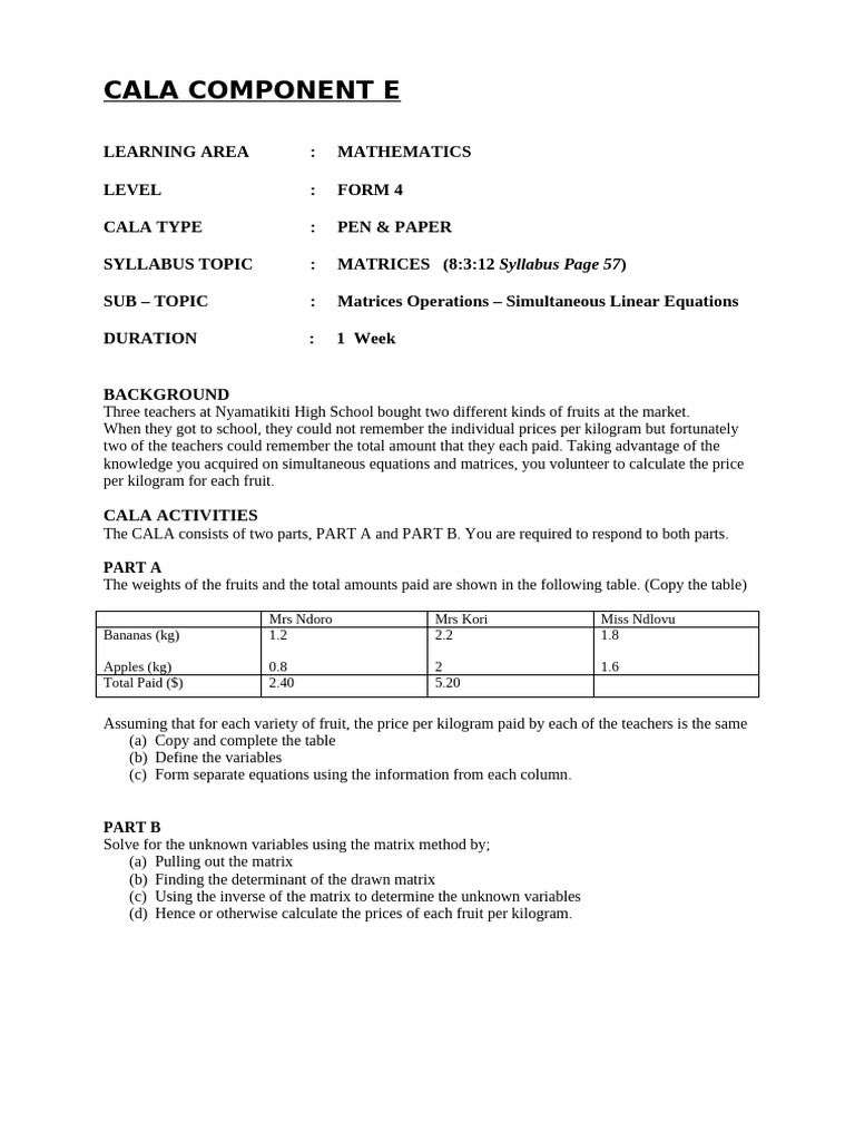 Cala Component e Maths | PDF