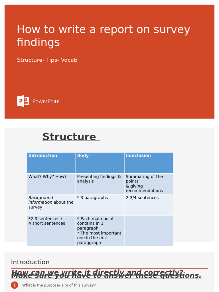 How To Write A Report On Survey Findings | PDF