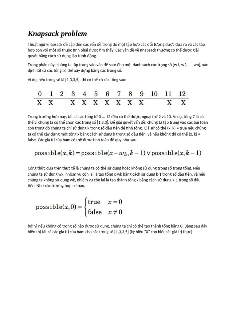 Knapsack Problem | PDF