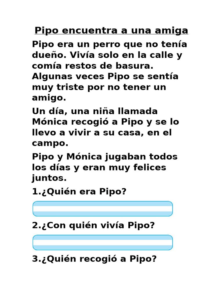 Pipo Encuentra A Una Amiga | PDF