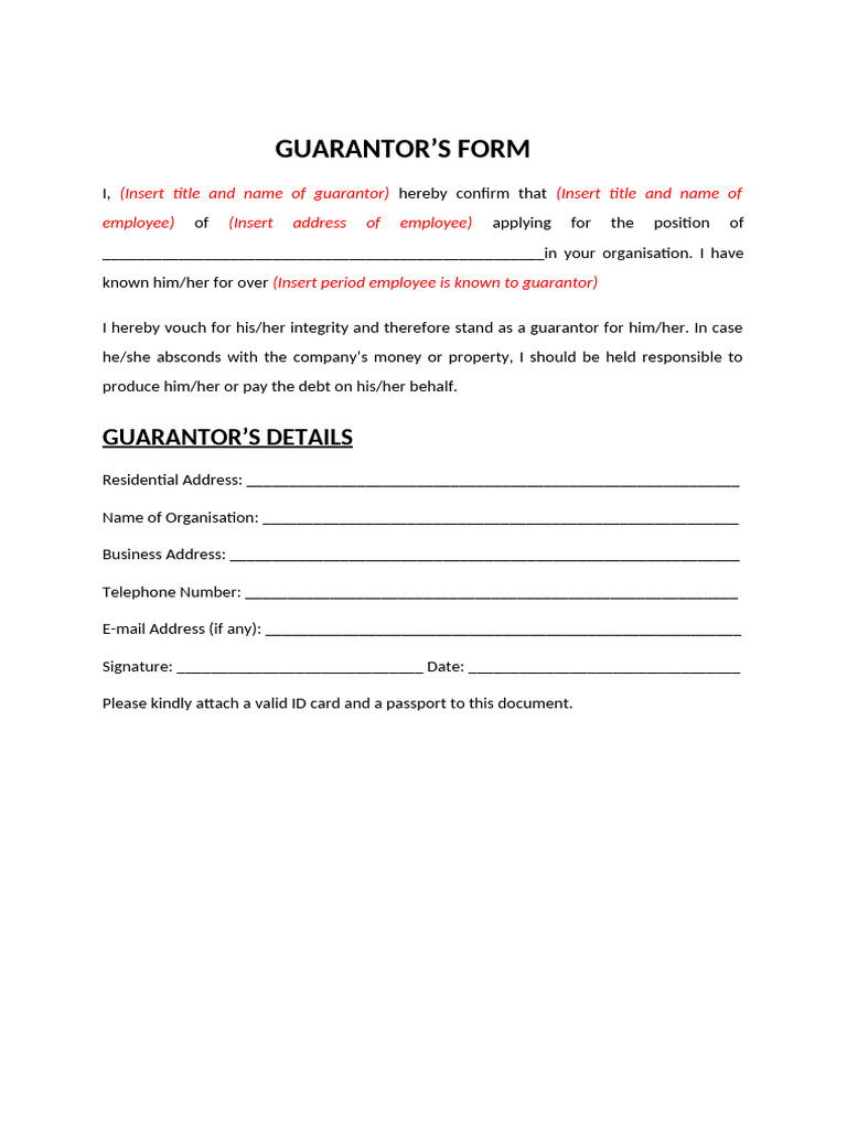 Guarantor Form | PDF
