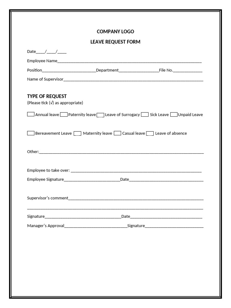 LEAVE REQUEST FORM | PDF
