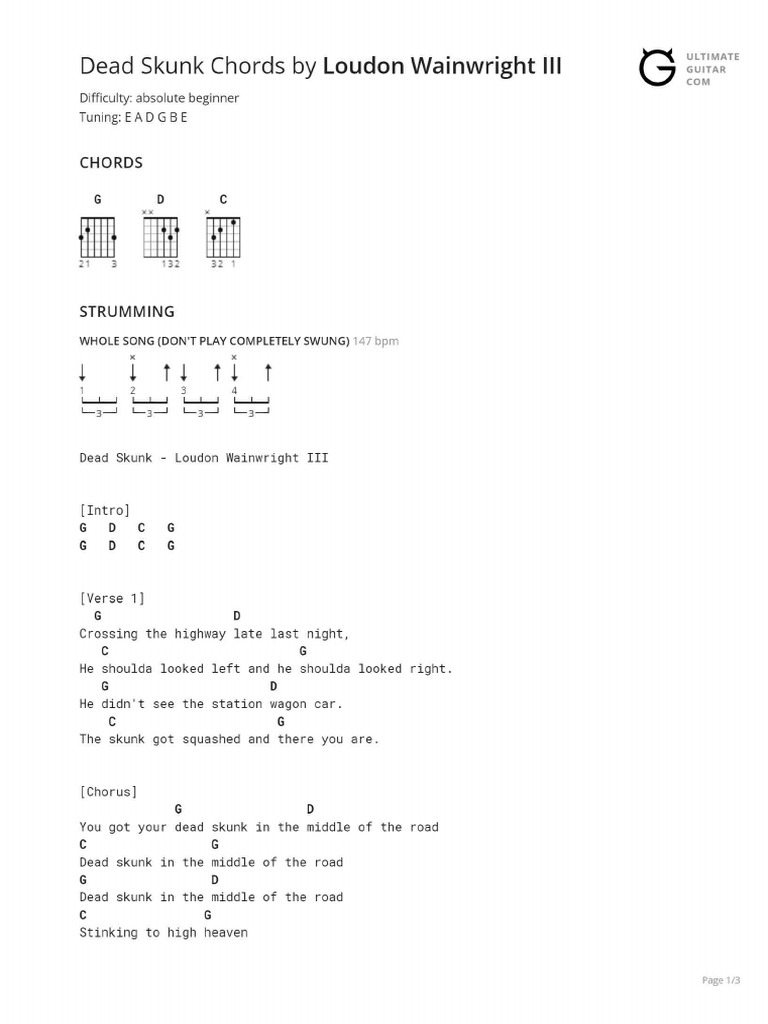 Dead Skunk Chords | PDF