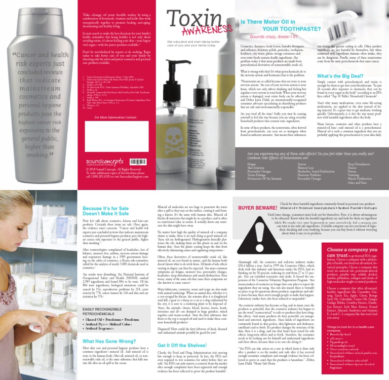 Toxin Awareness in Cosmetics | PDF | Cosmetics | Toxin