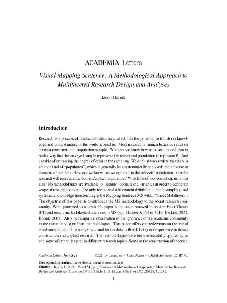 Visual Mapping Sentence a Methodological | PDF