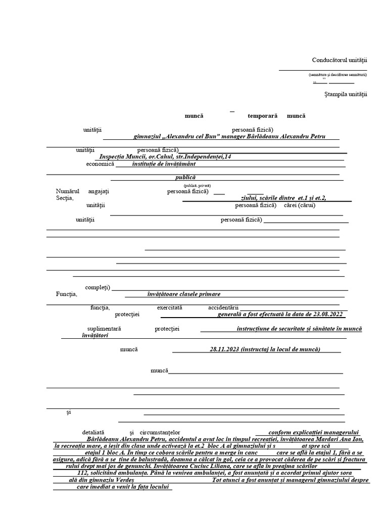 Proces Verbal Completat | PDF