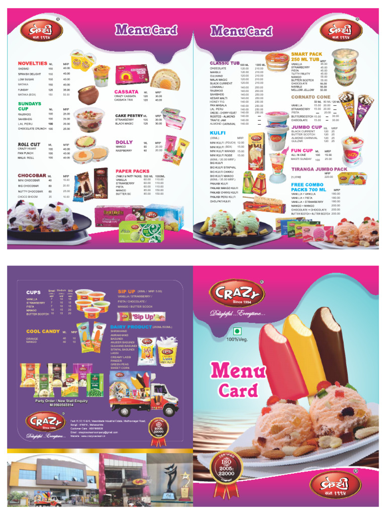 Menu Card 2022 | PDF