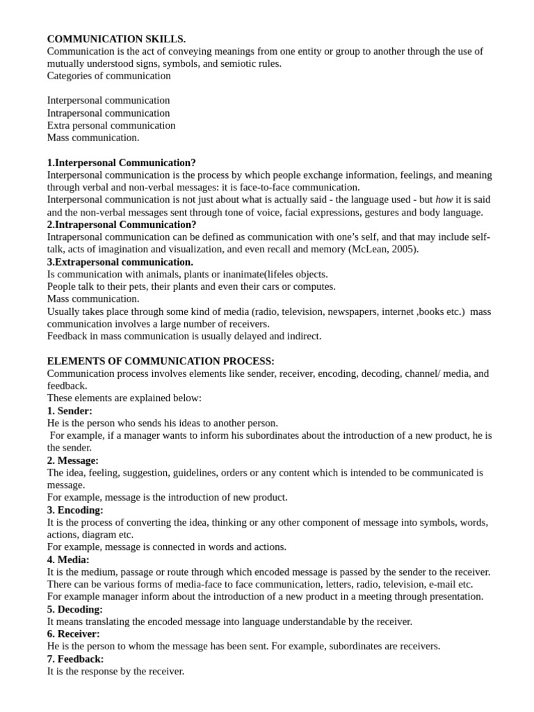 Communication Skills | PDF