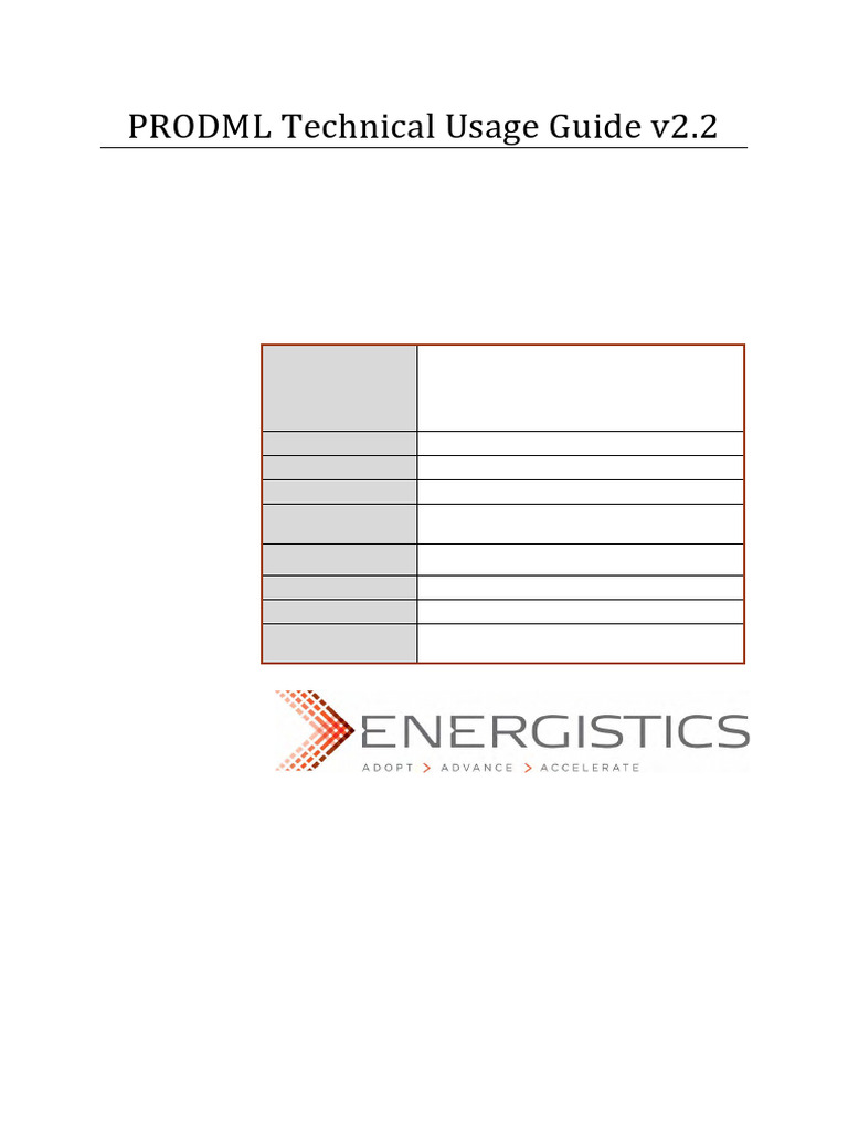 PRODML Technical Usage Guide v2.2 Doc v1.0 | PDF