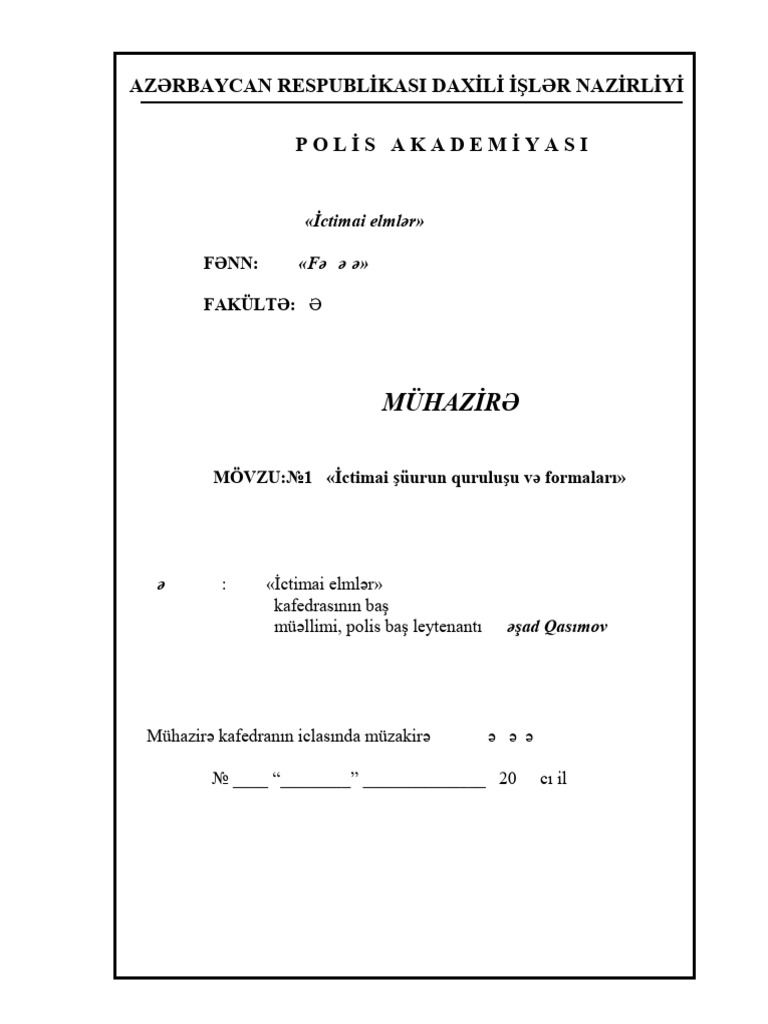 291 Felsefe M N10ictimai Shuurun Qurulushu Ve Formalari Eyani | PDF