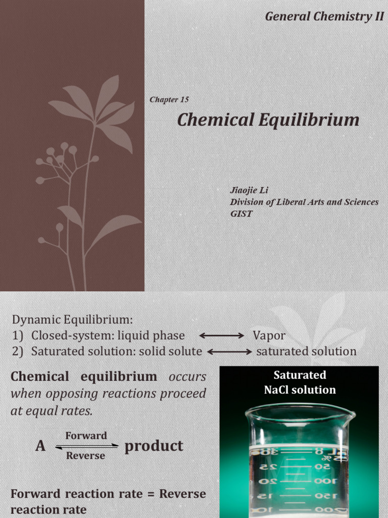 Chapter 15 Chemical Equilibrium - 20240910 | PDF