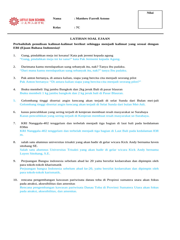 Latihan Ejaan 2 | PDF