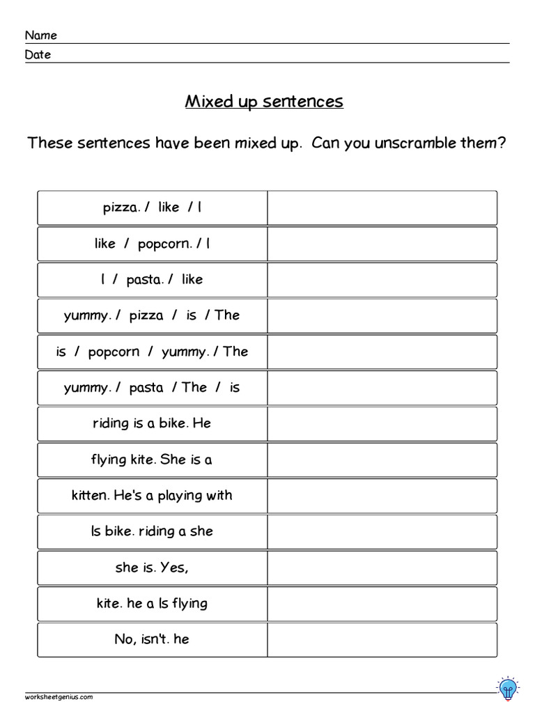 These Sentences Have Been Mixed Up. Can You Unscramble Them? | PDF