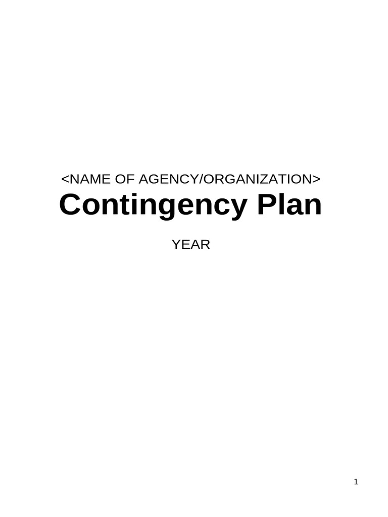 Contingency Plan Template | PDF