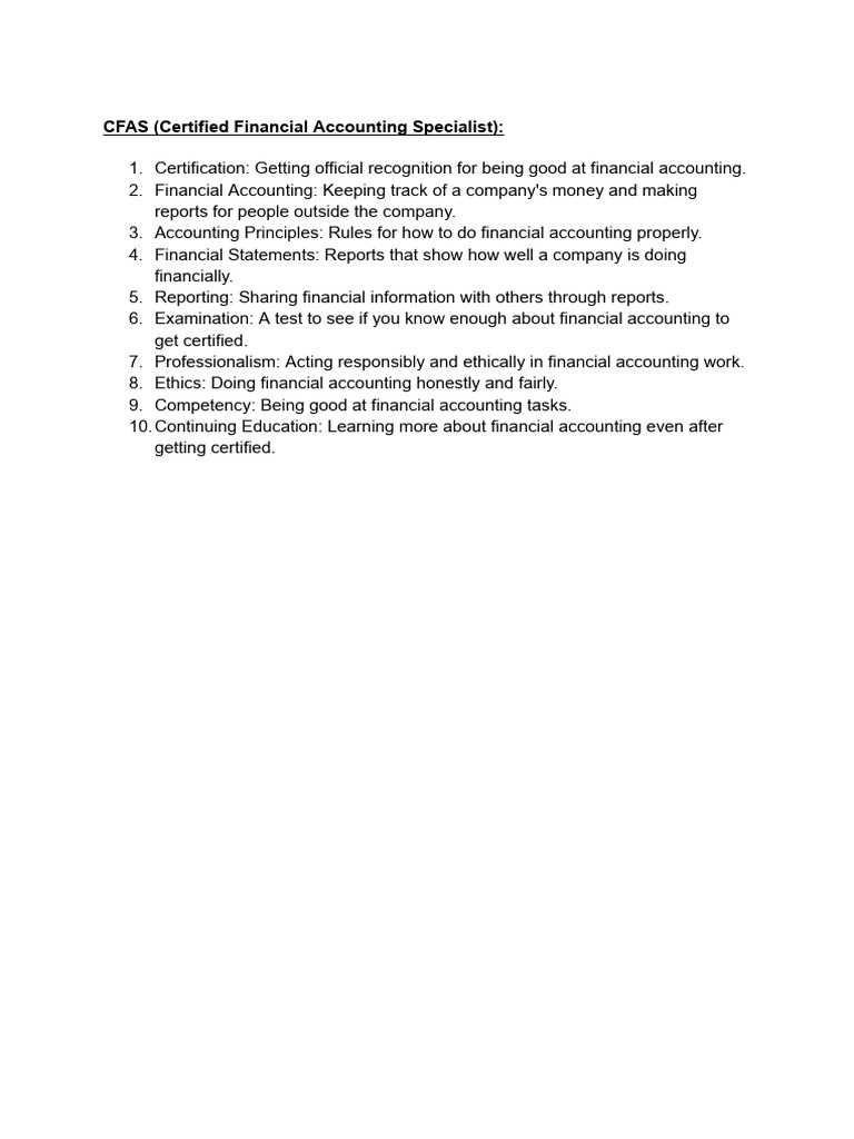 Cfas Short Reviewer | PDF