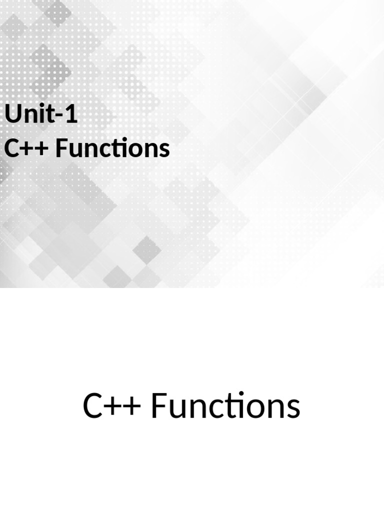 Unit-1 Functions | PDF