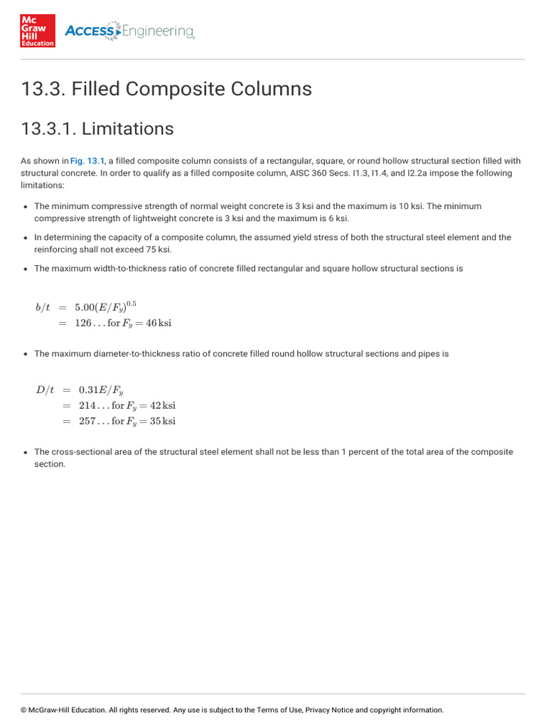 Filled Composite Columns | PDF