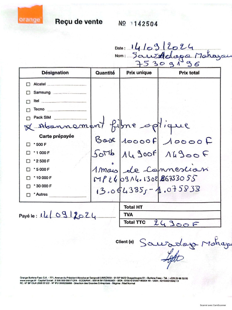 Sawadogo Mohazou 75309196 | PDF